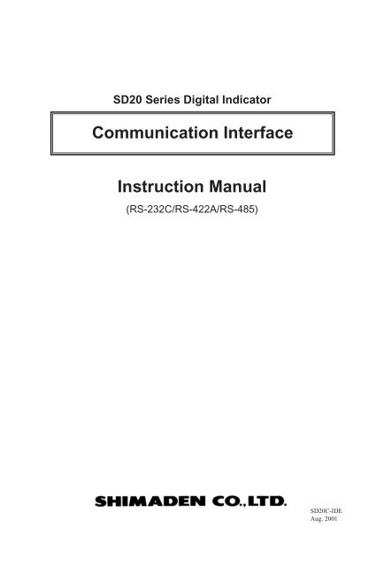 Communication Interface Instruction Manual - Shimaden