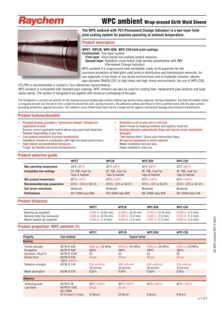 raychem wpct heat shrink sleeves.pdf - Bay Port Valve & Fitting