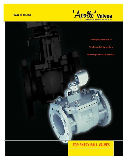 Apollo Top Entry Ball Valves - Bay Port Valve & Fitting