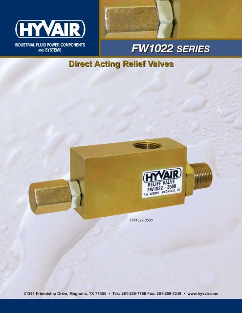 FW Series- Direct Acting Relief Valves - Hyvair
