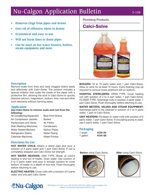 Nu-Calgon Application Bulletin
