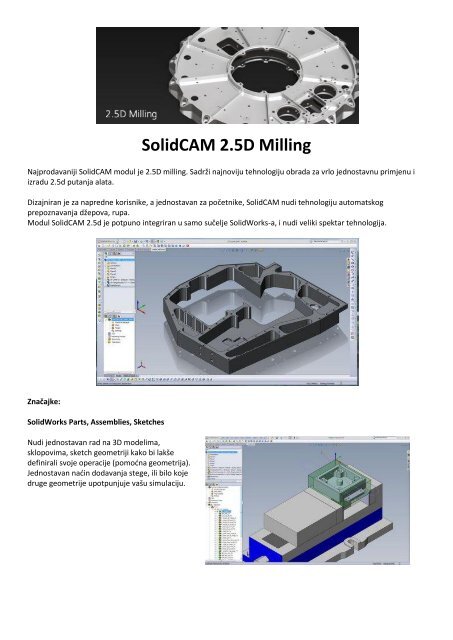 SolidCAM 2.5D Milling - strojotehnika