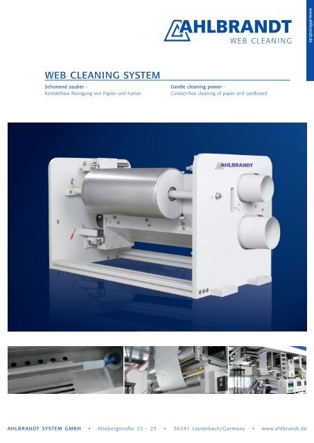 WEB CLEANING SYSTEM - Ahlbrandt System GmbH