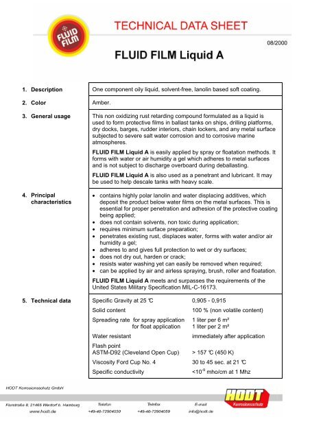 Technical Data Sheet Liquid A