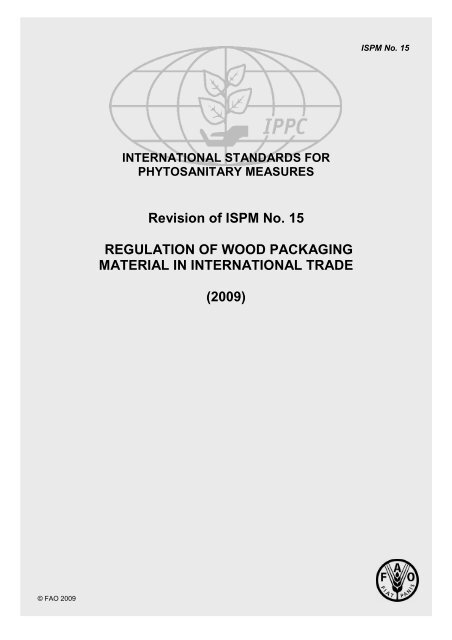 Revision of ISPM No. 15 REGULATION OF WOOD ... - Treu