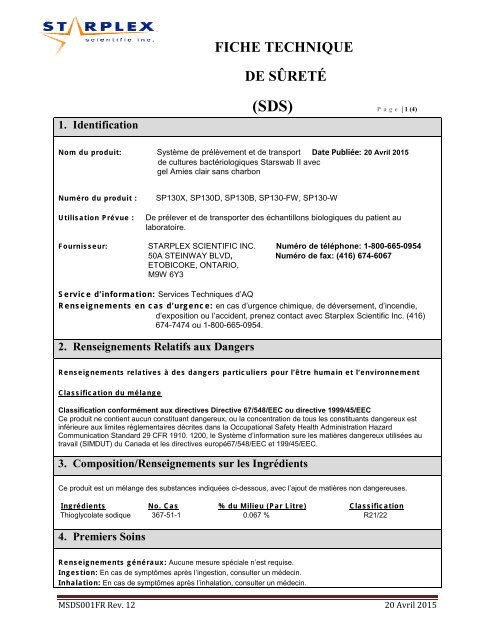 (MSDS) - Starplex Scientific
