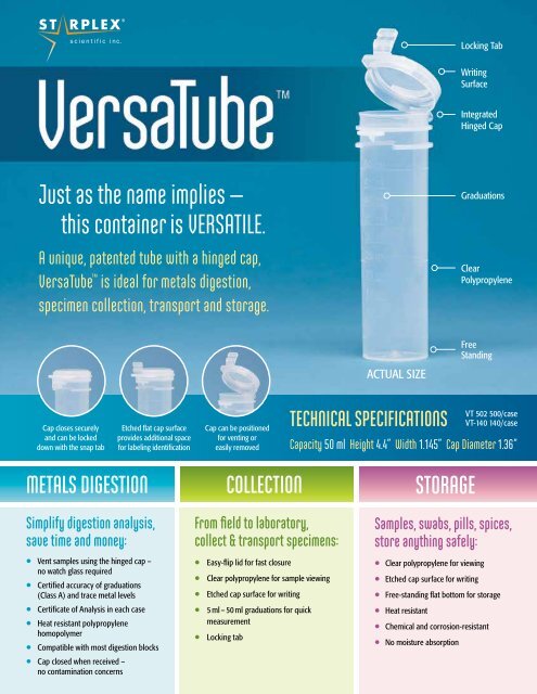 Product Features - Starplex Scientific