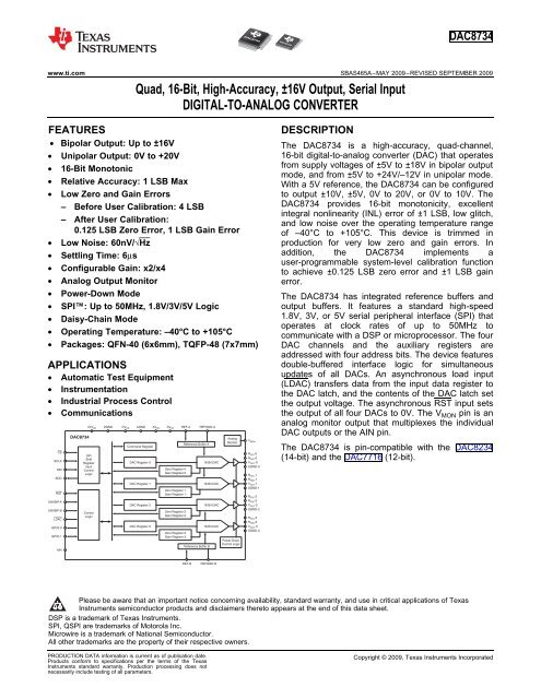 Quad, 16-bit, High Accuracy, +/-15V Output Serial Input DAC (Rev. A