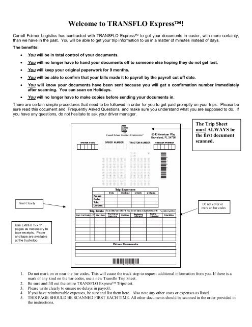 TRANSFLO Express - Carroll Fulmer Logistics Corporation