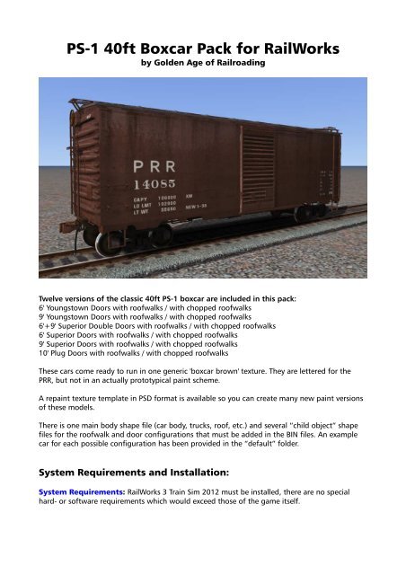 PS-1 40ft Boxcar Pack for RailWorks - Golden Age of Railroading