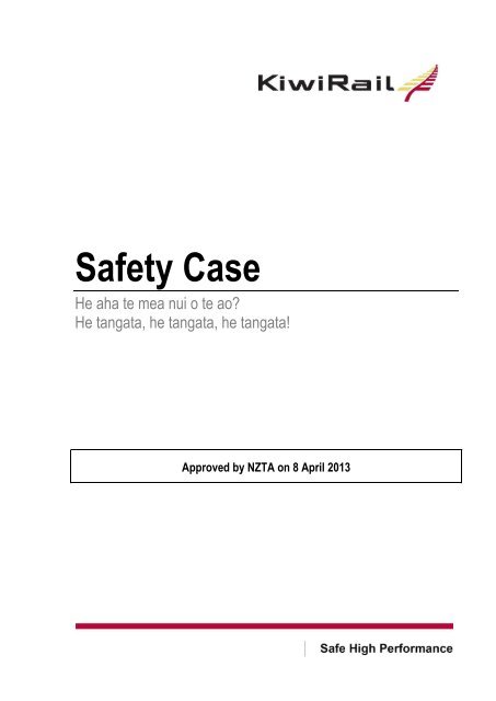 KiwiRail Safety Case