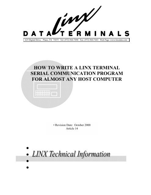 how to write a linx terminal serial communication program for almost ...