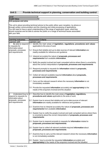 ABBE Level 3 NVQ Diploma