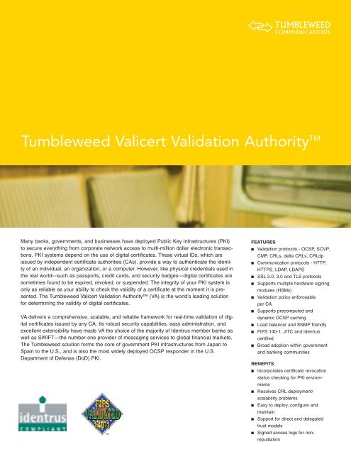 validation authority brochure - CryptoTech