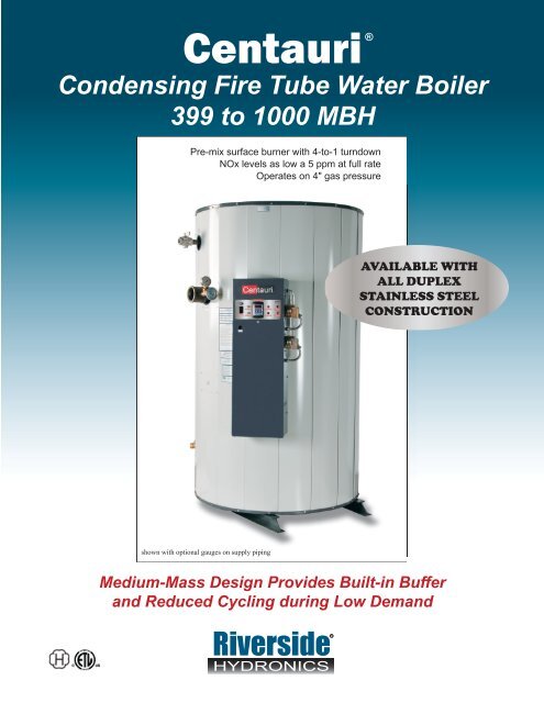 CentauriÂ® 399 to 1000 MBH color brochure - Riverside Hydronics
