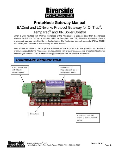 Gateway installation manual - Riverside Hydronics