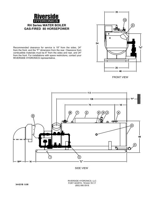 RH Series WATER BOILER GA