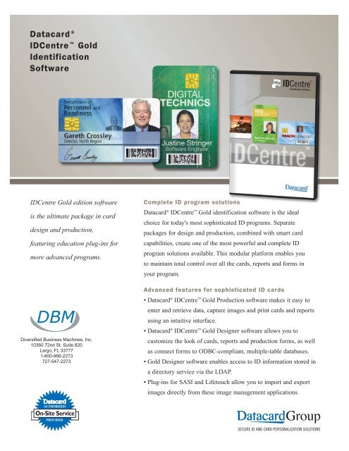 Datacard® IDCentre™ Gold Identification Software - Diversified ...