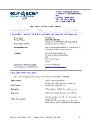 MATERIAL SAFETY DATA SHEET - Eurostar Engineering Plastics