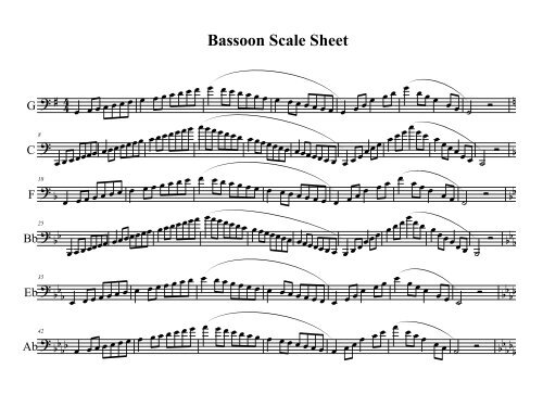 Bassoon Scale Sheet - Tate Show Band of the South