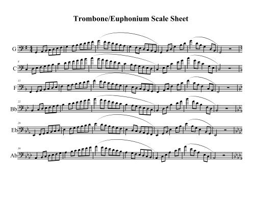 Trombone/Euphonium Scale Sheet - Tate Show Band of the South