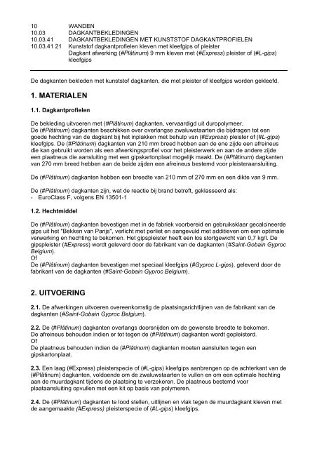 bestektekst Platinum 210 f44b65 NL.pdf - Gyproc
