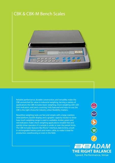 CBK & CBK-M Bench Scales - Adam Equipment