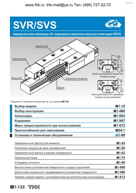 SVR/SVS - Линейные перемещения, линейные направляющие ...