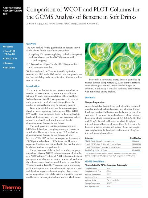 Comparison of WCOT and PLOT Columns for the GC/MS ... - Cromlab