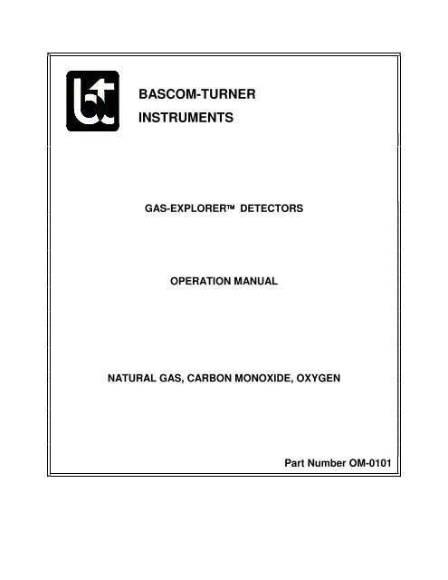 Operating Manual - PDF - Bascom-Turner