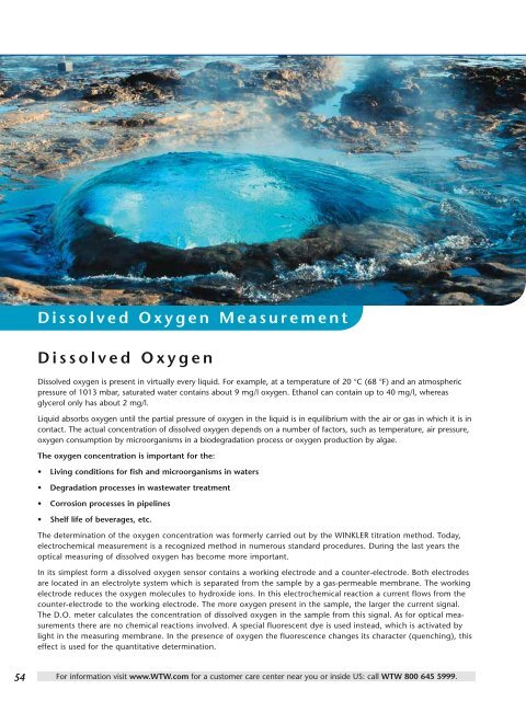 WTW Lab Catalog 2012, Dissolved Oxygen - Xylem Analytics