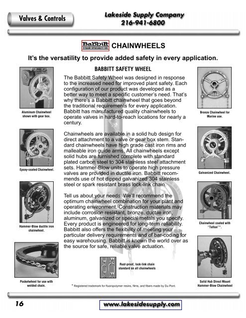 Babbitt: Chainwheels - Lakeside Supply Company
