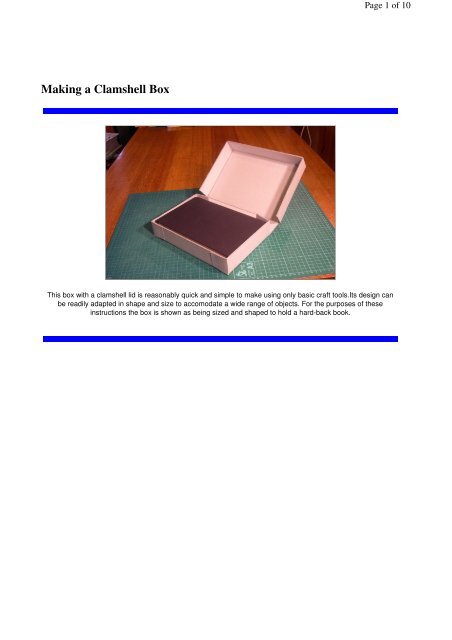 Making a Clamshell Box