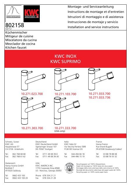 KWC INOX KWC SUPRIMO