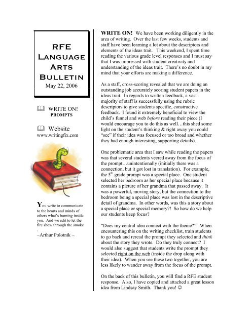 Student Writing Sample on Place.pdf - TE 601: The Writer's Journey ...