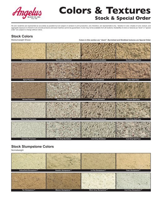 CMU Colors & Textures - Angelus Block Co. Inc.