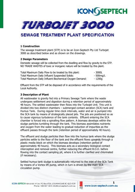Turbojet 3000 Technical Specification - Icon-Septech