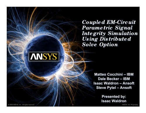 Coupled Em-Circuit Parametric Signal Integrity Simulation ... - Ansys