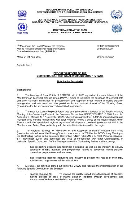 REGIONAL MARINE POLLUTION EMERGENCY - rempec