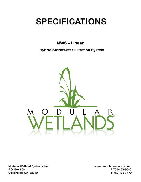 Download Specifications - Modular Wetland Systems