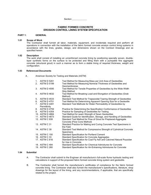 Hydrotex Filter Point Mat General Specification