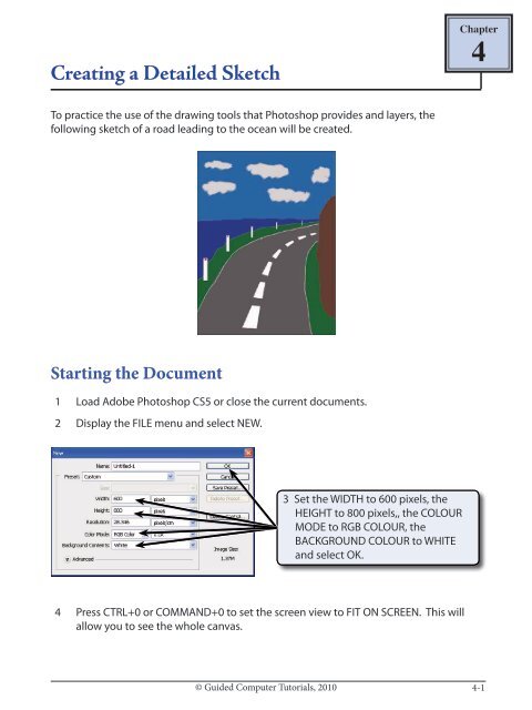 4 Creating a Detailed Sketch - Guided Computer Tutorials