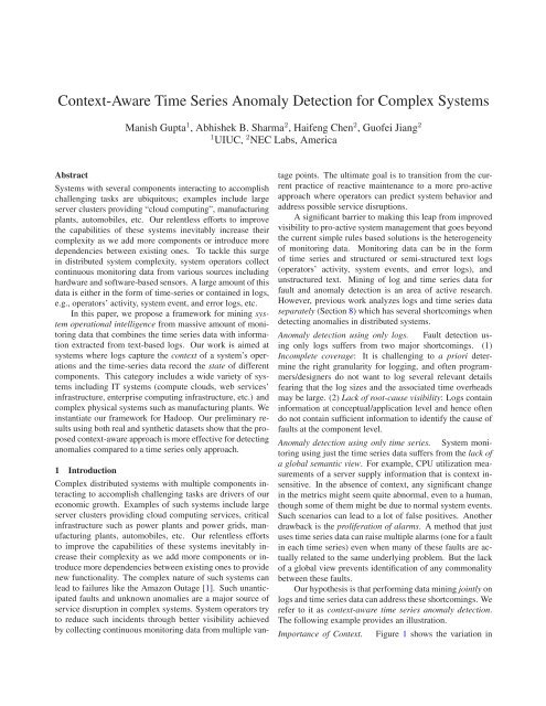 Context-Aware Time Series Anomaly Detection for Complex Systems