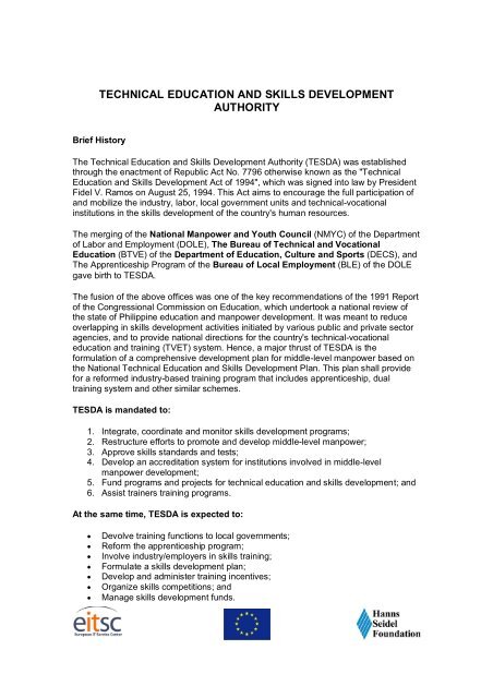 Technical Education And Skills Development Authority EITSC technical-education-and-skills-development-authority-eitsc