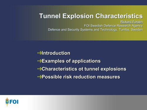 Tunnel explosion characteristic - istss