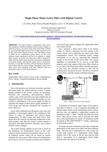 Single-Phase Shunt Active Filter with Digital Control