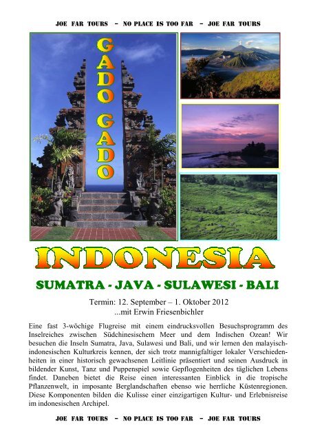 SUMATRA - JAVA - SULAWESI - BALI