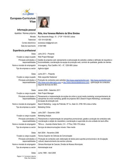 Europass-Curriculum Vitae