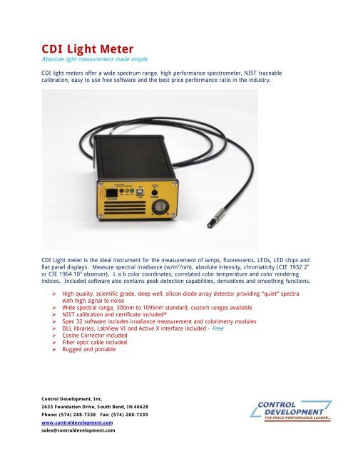 CDI Light Meter - Control Development