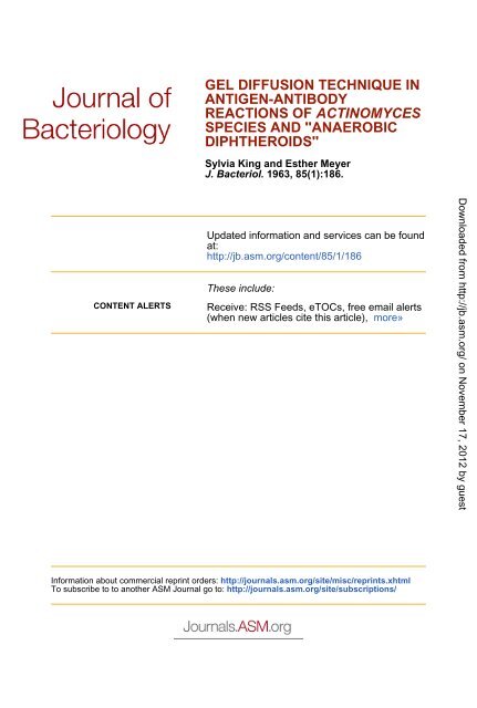 GEL DIFFUSION TECHNIQUE IN ANTIGEN-ANTIBODY REACTIONS